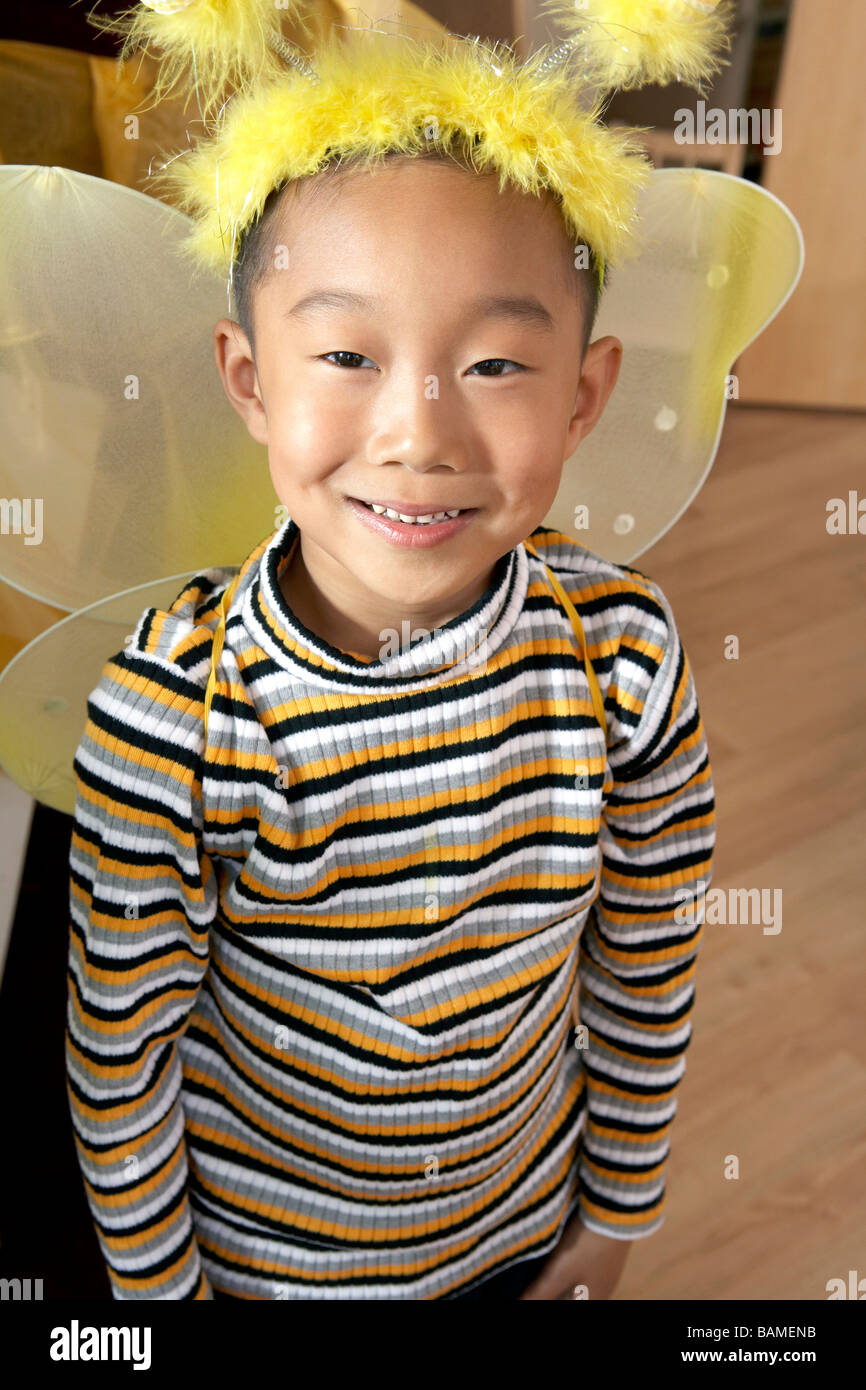 Boy Enjoying Dressing Up As A Butterfly Stock Photo - Alamy