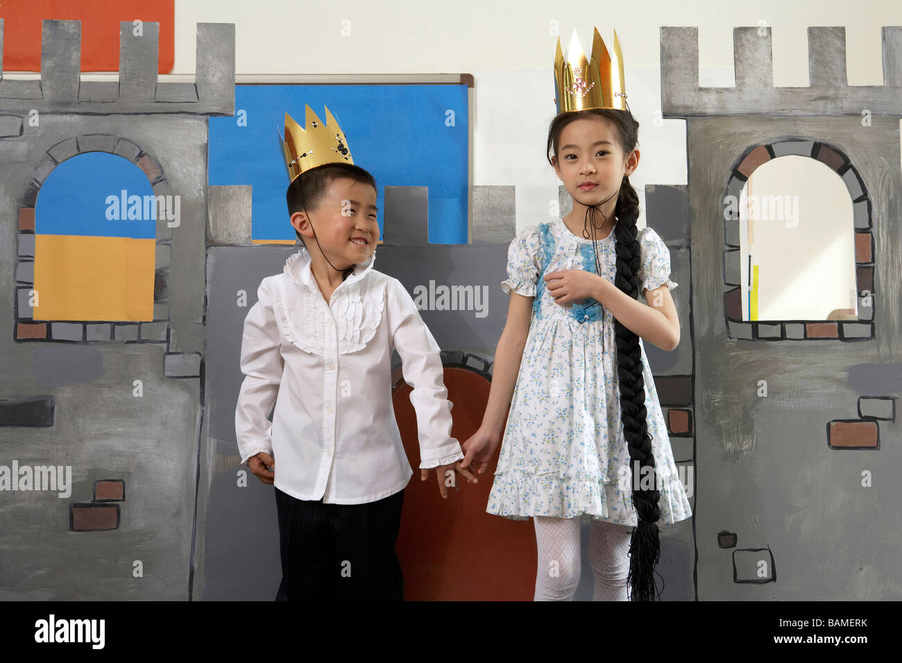 Children Taking A Bow Stock Photo - Alamy