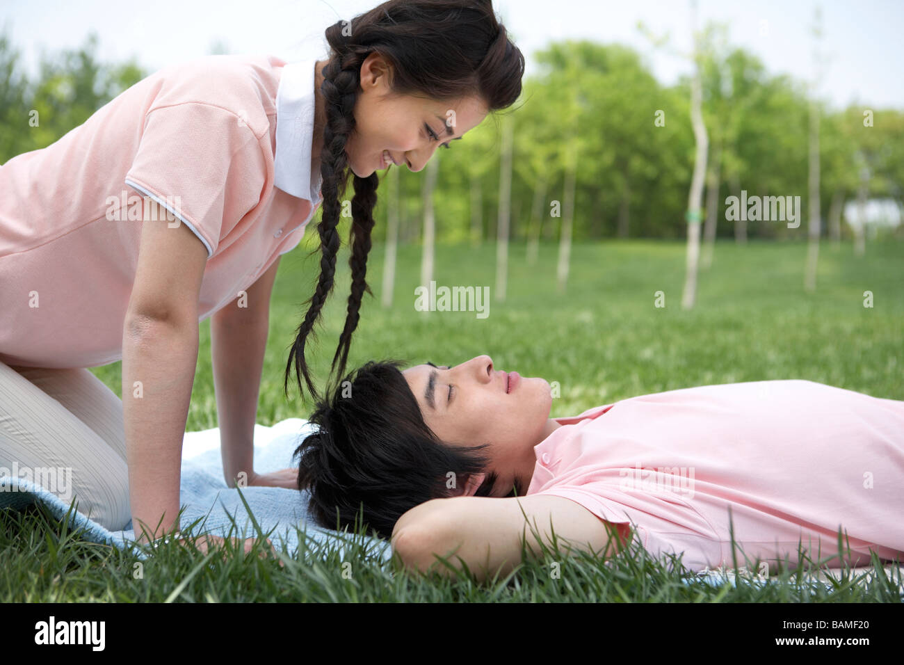 Guy laying down side hi-res stock photography and images - Alamy