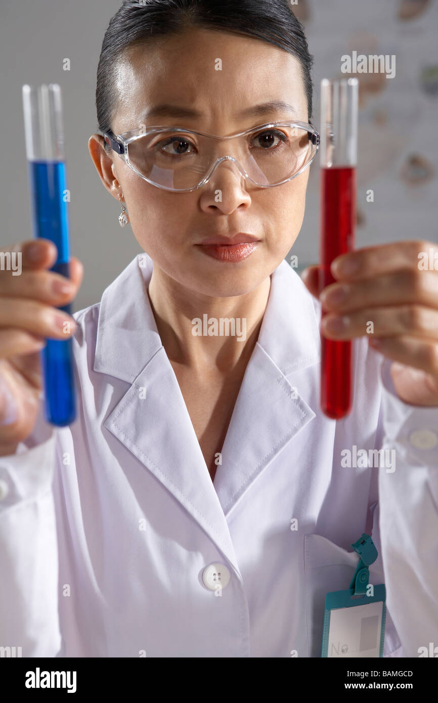 Scientist With Test Tubes Stock Photo - Alamy