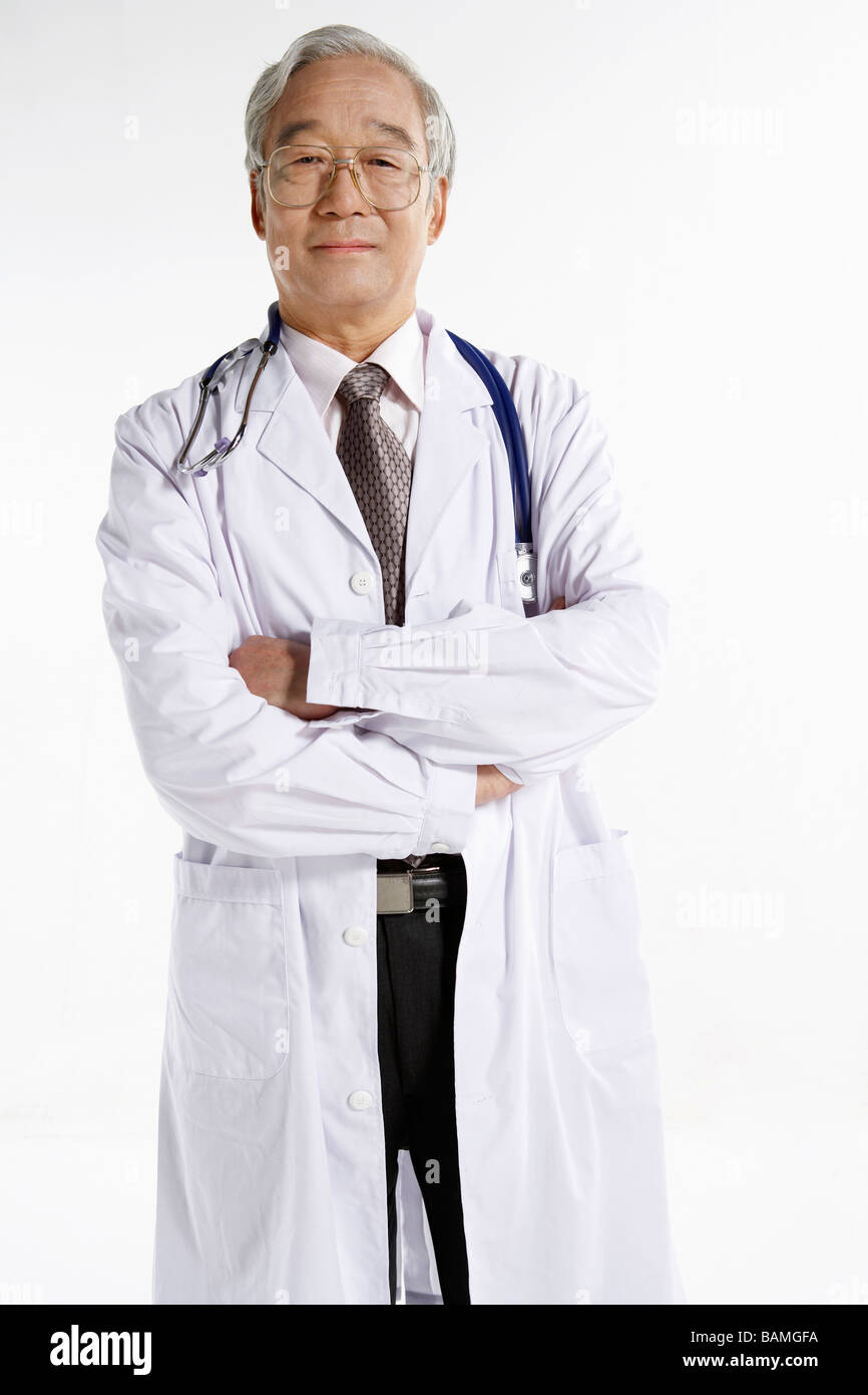 Portrait Of A Doctor In White Coat Stock Photo - Alamy
