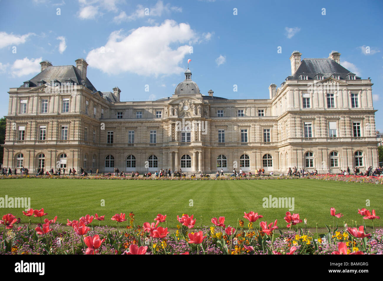 French Senate building, Palais du Luxembourg in the 6th arrondissement ...