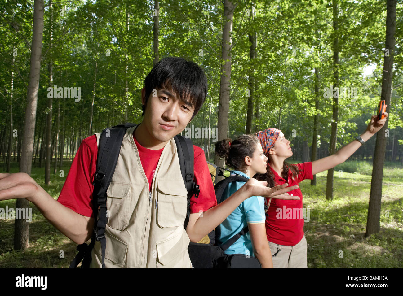 Man Looking Lost In Forest Stock Photo - Alamy