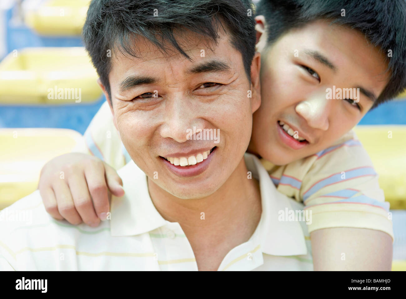 Father And Son Smiling Stock Photo - Alamy