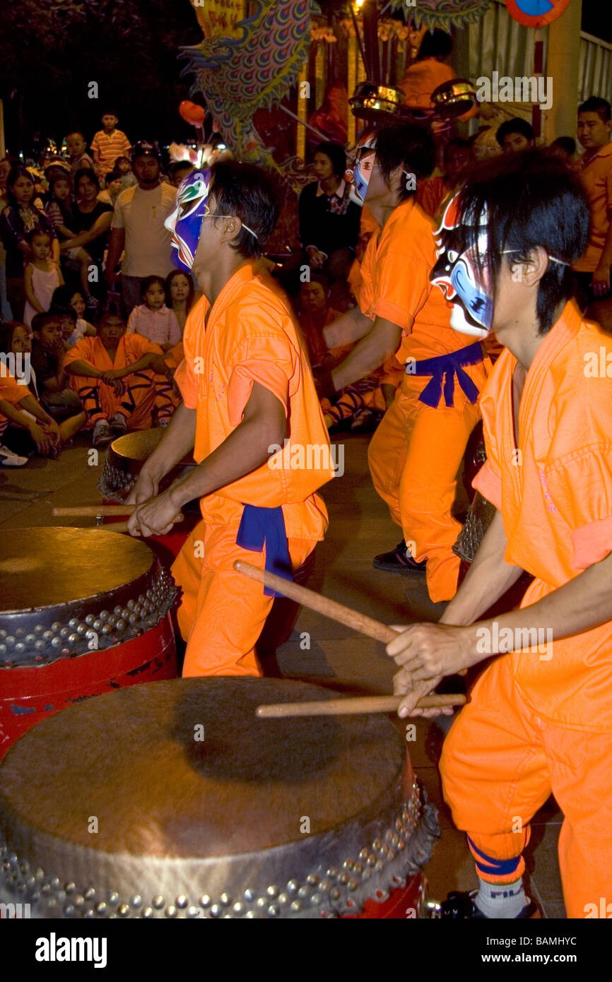 Dragon dance musicians perform during Tet Lunar New Year celebrations ...