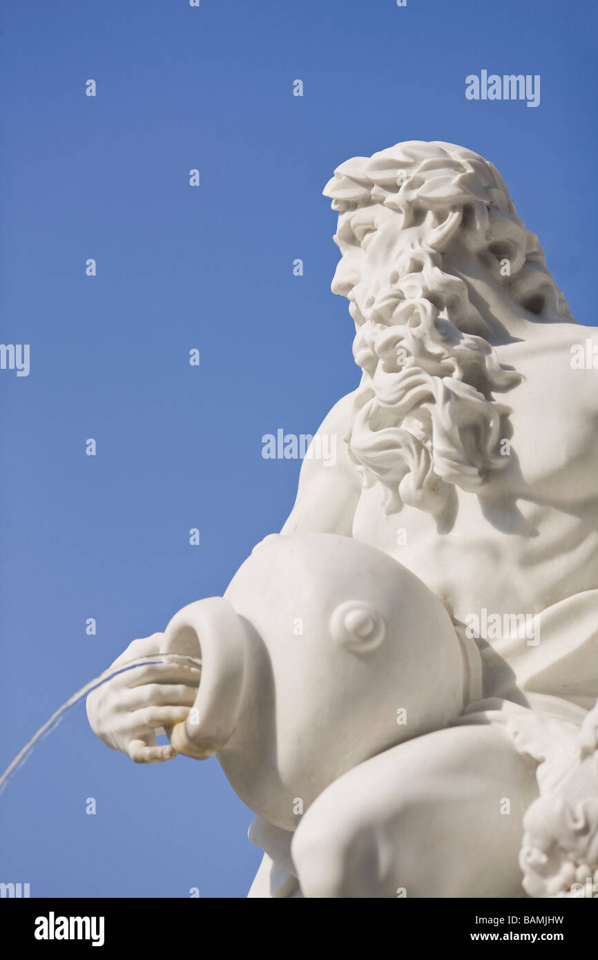 Ljubljana, Slovenia; River gods statue on the Robba fountain Stock ...