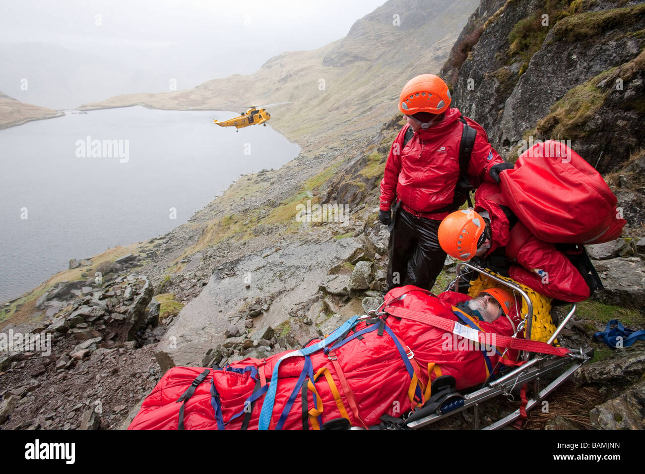 A walker with a compound leg fracture is treated by Langdale Ambleside ...
