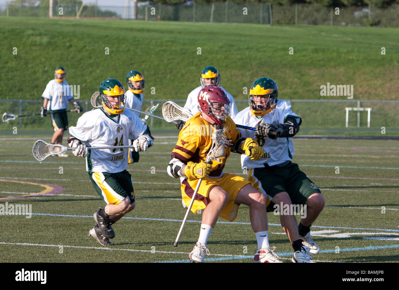 An afternoon varsity high school boys lacrosse match Stock Photo - Alamy