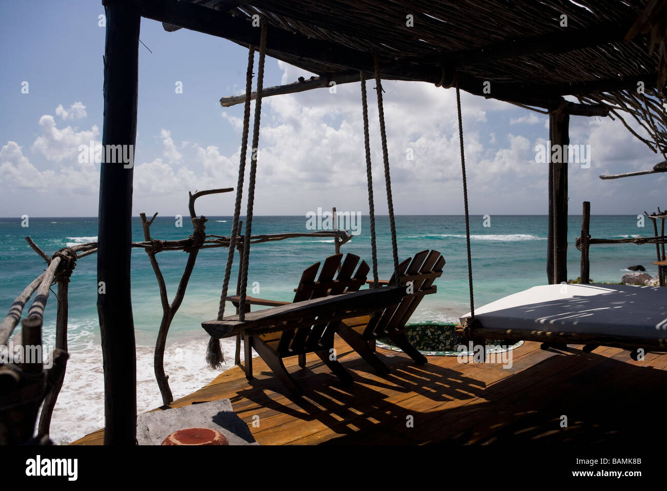 Beach front resort in Tulum Mexico Stock Photo - Alamy