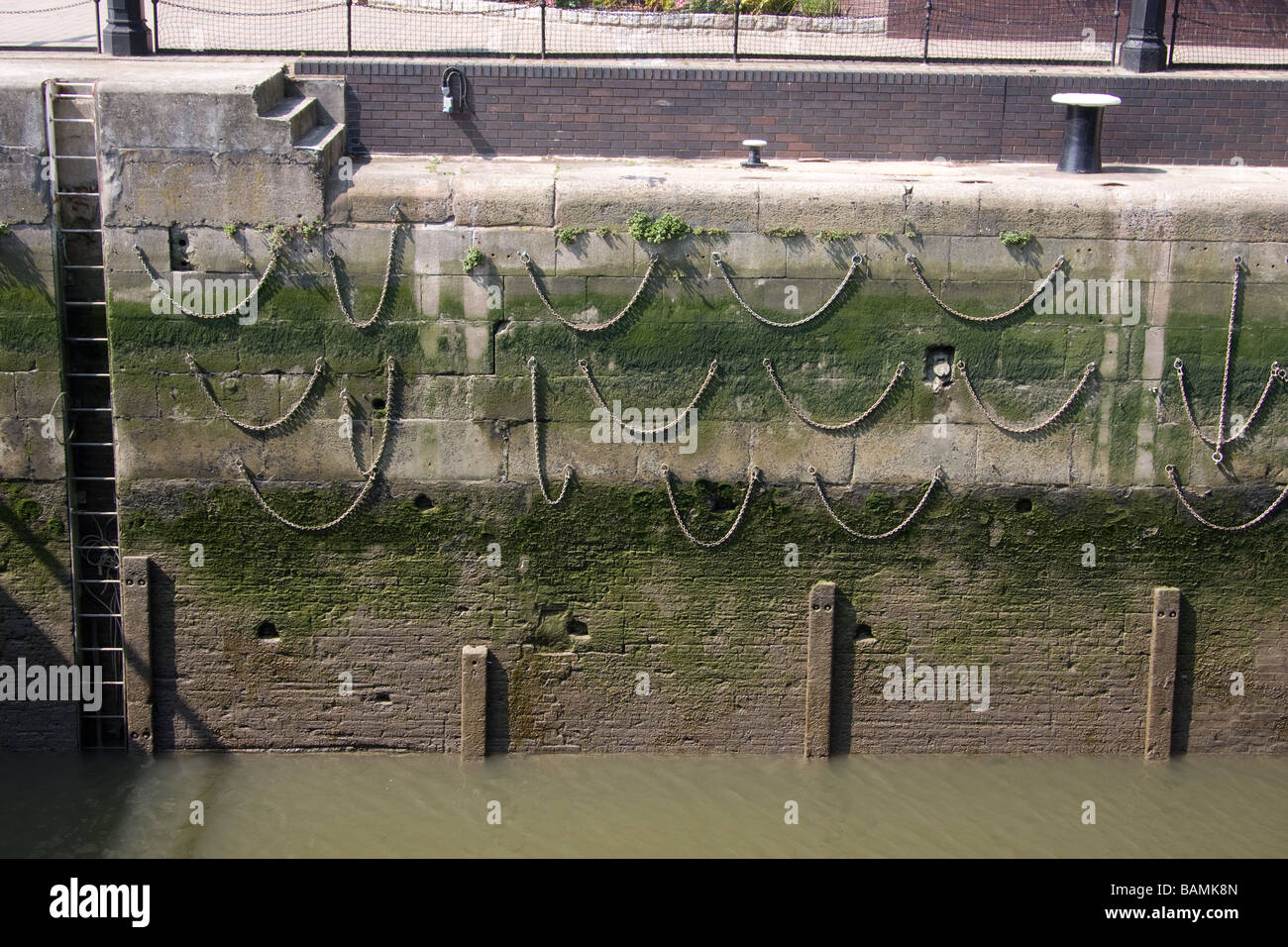 lock chamber wall low water st katharines dock thames path north bank ...