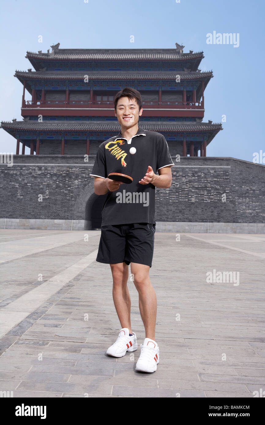Portrait Of Ping Pong Player Stock Photo - Alamy