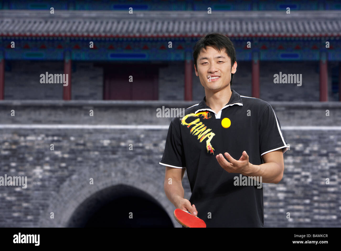 Portrait Of Ping Pong Player Stock Photo - Alamy