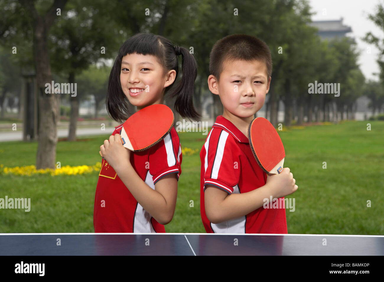 Children Holding Ping Pong Racket Stock Photo - Alamy