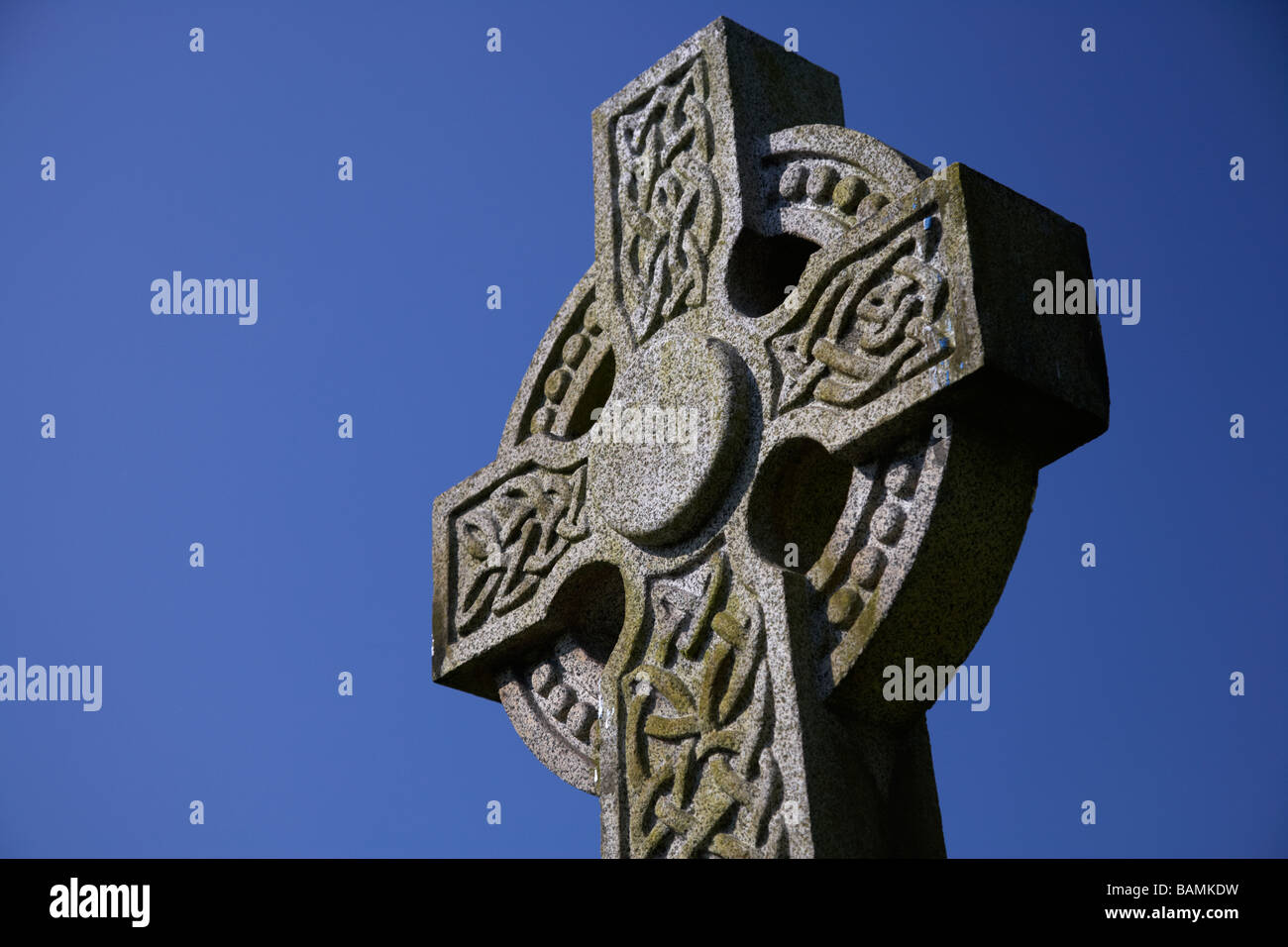 Irish celtic cross in the graveyard of antrim castle grounds county ...