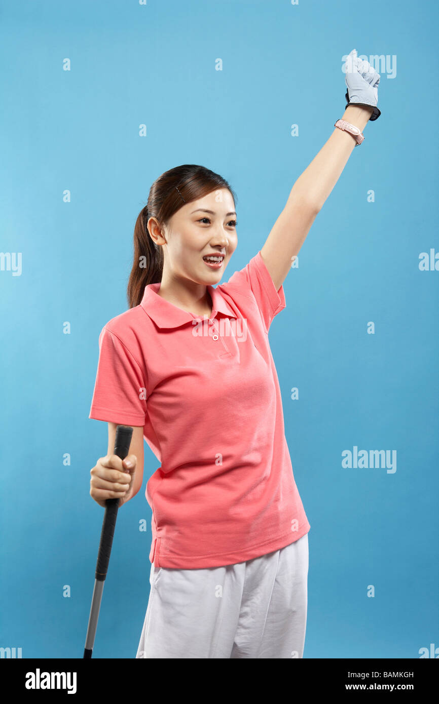Women Golfer Celebrating Stock Photo - Alamy