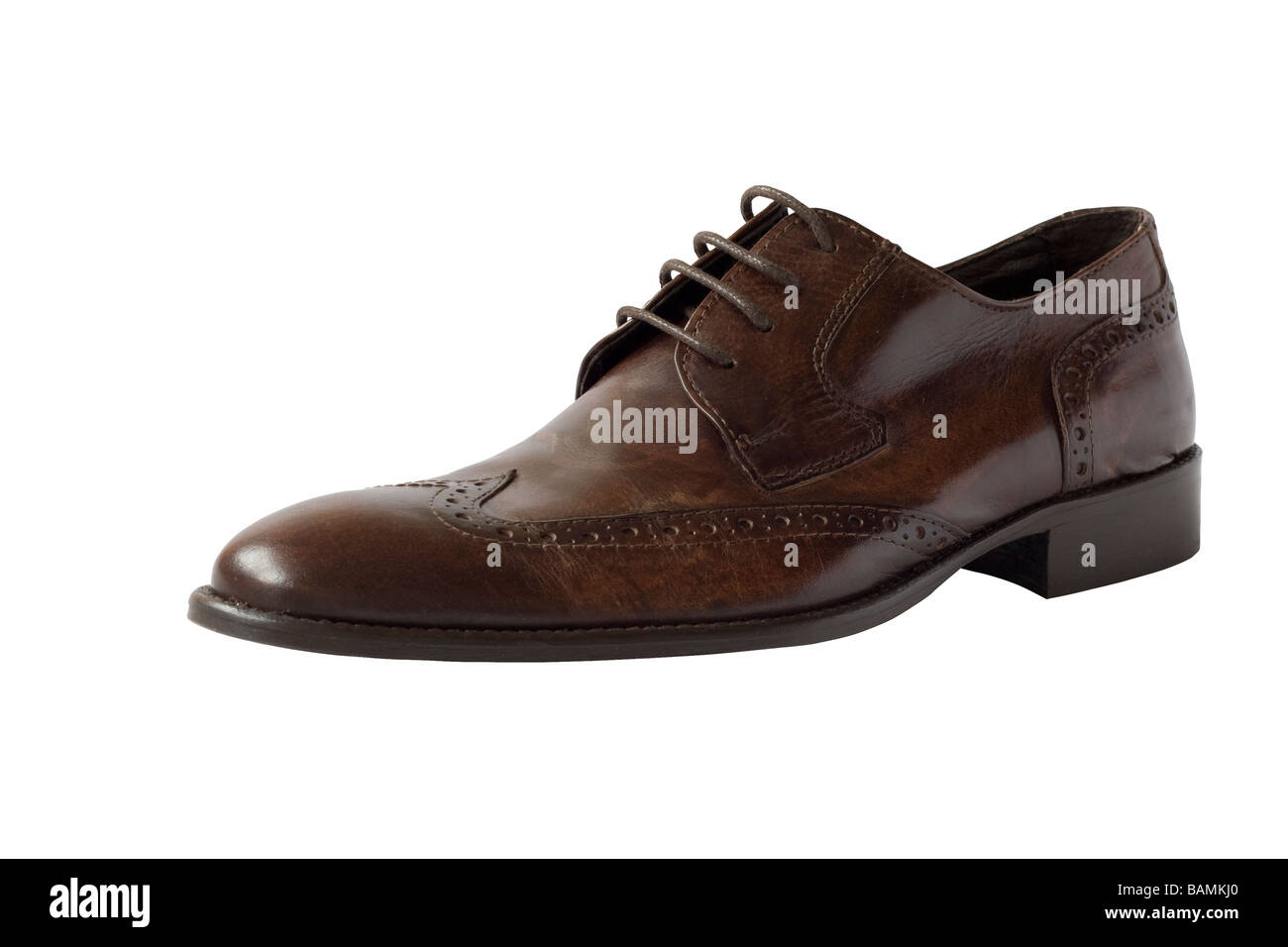 brown leather shoe Stock Photo - Alamy