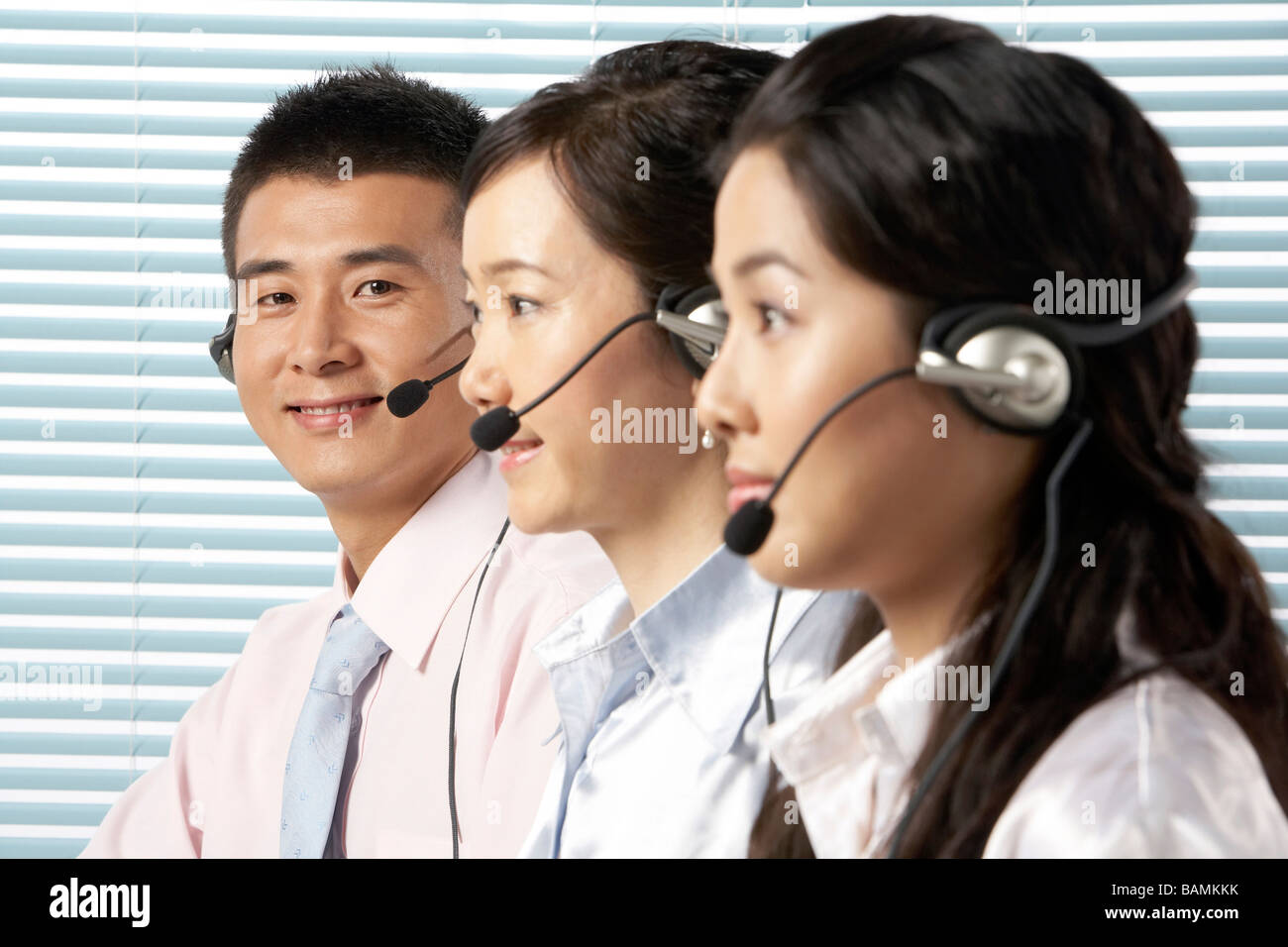 People Wearing Headsets Stock Photo - Alamy