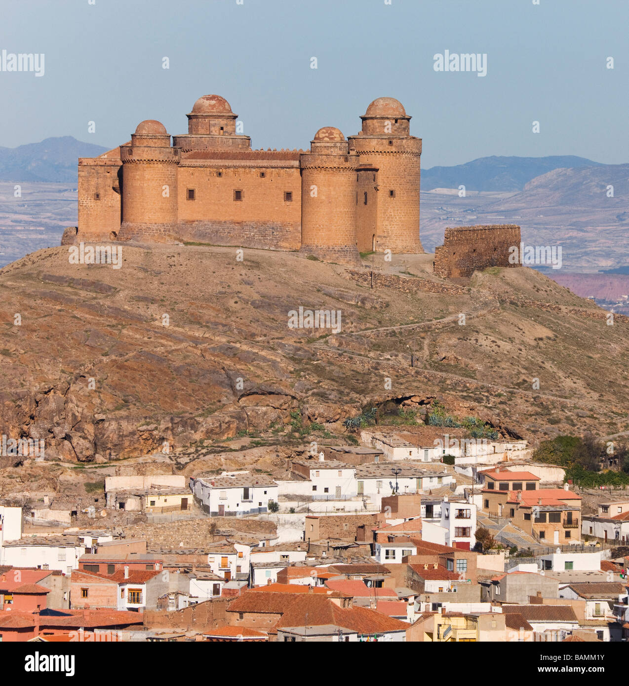 La Calahorra, Granada Province, Spain; 16th century castle above Stock ...