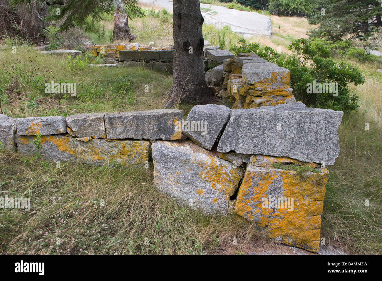Granite building foundation from a building used by people of an ...