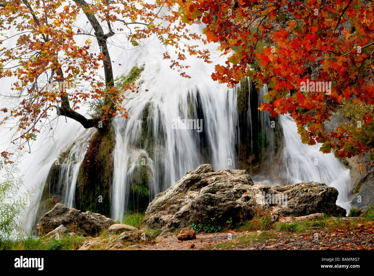 A 77-foot waterfall at Turner Falls Park near Davis, Oklahoma, USA ...