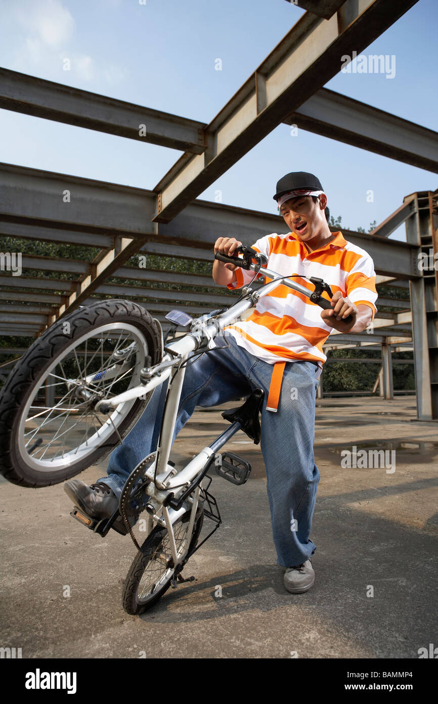 Man Riding Bike Stock Photo - Alamy
