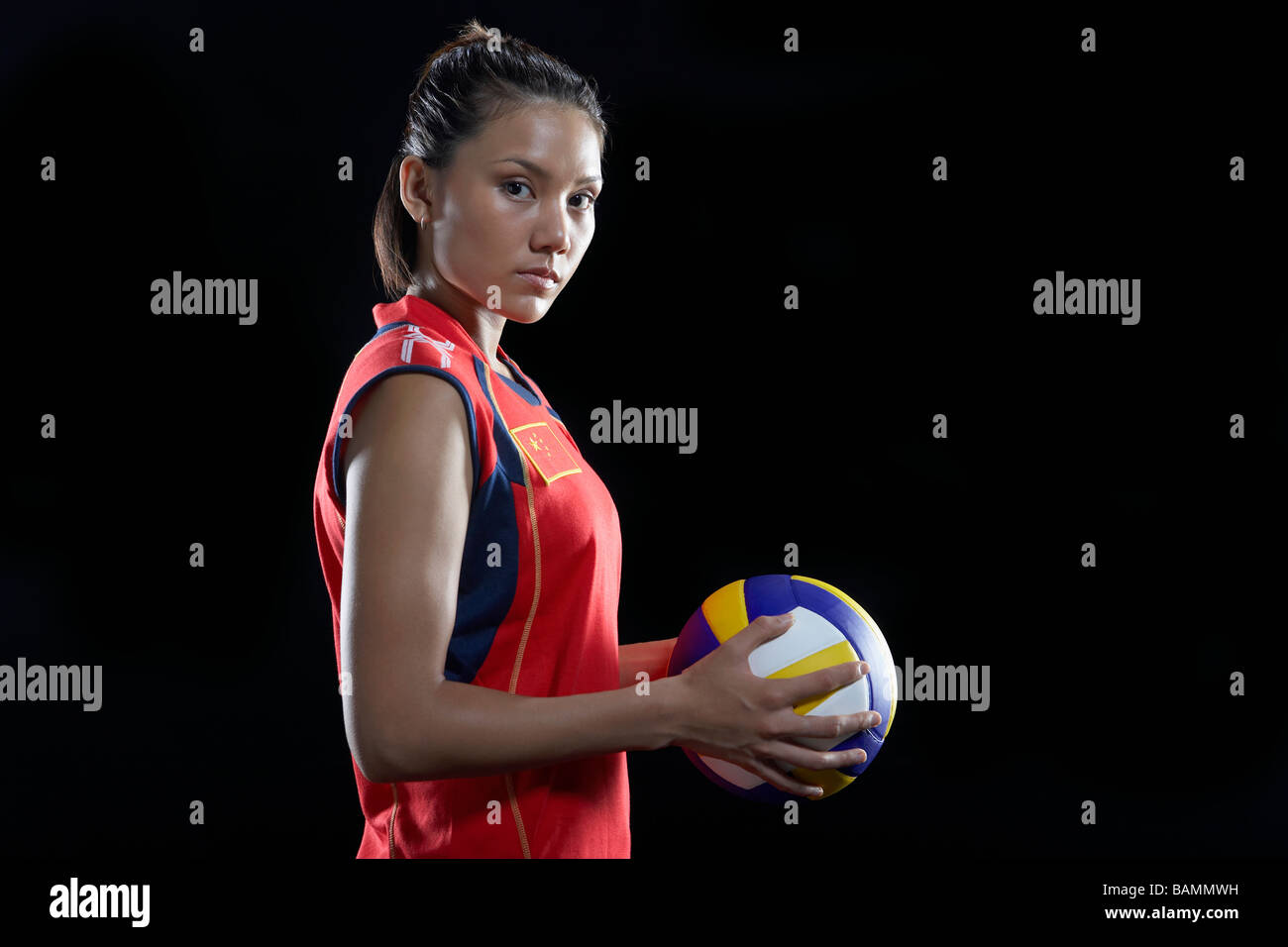 Portrait Of Volley Ball Player Stock Photo - Alamy