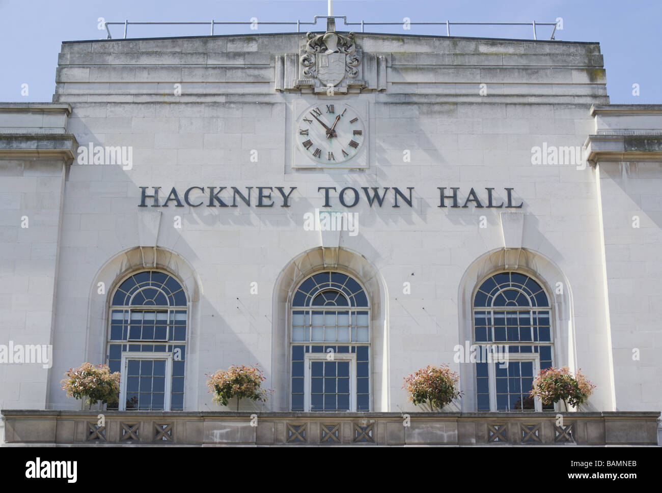 Hackney Town Hall facade Stock Photo - Alamy