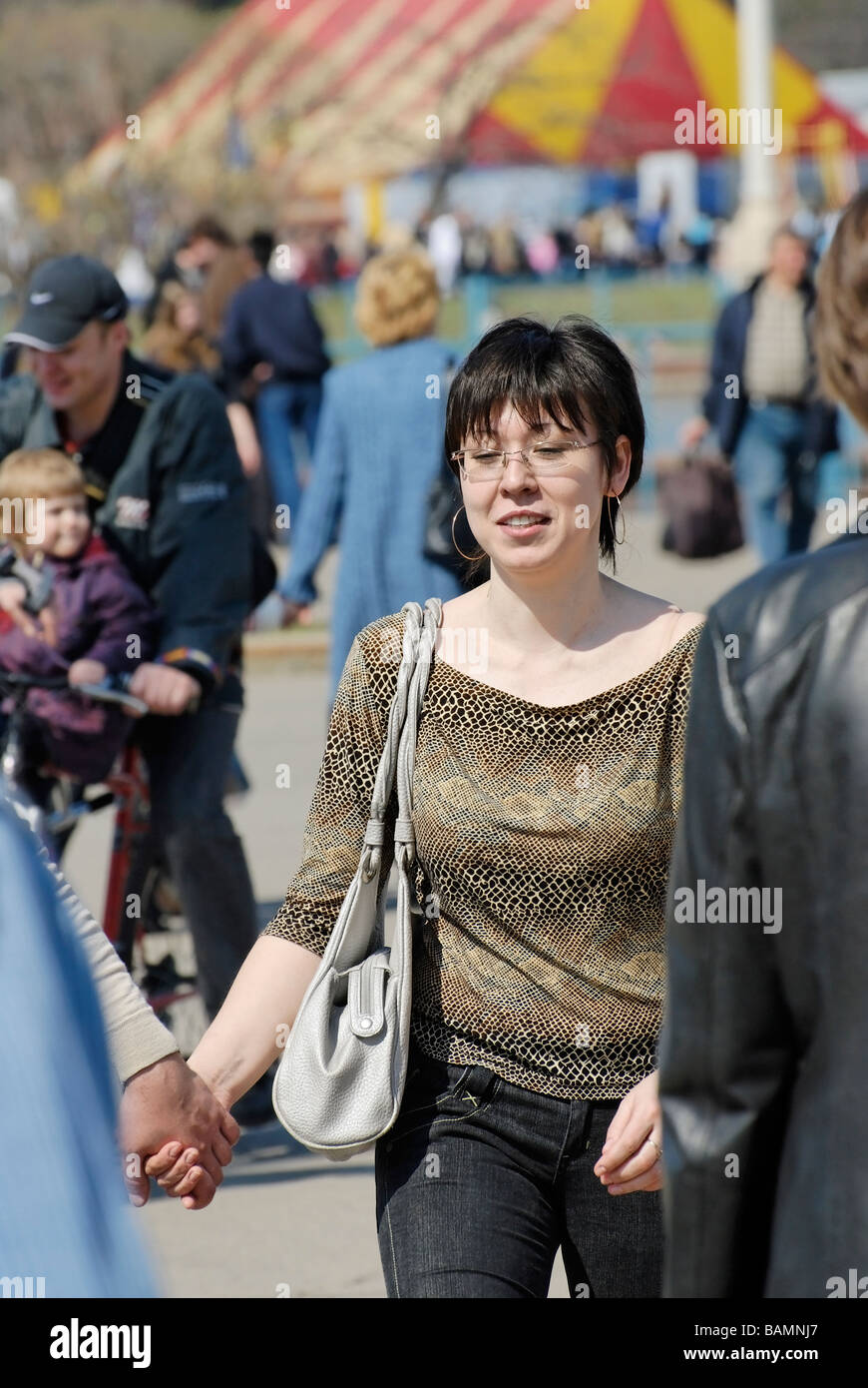 Smiling happy young woman Stock Photo - Alamy Smiling happy young woman Stock Photo - Alamy