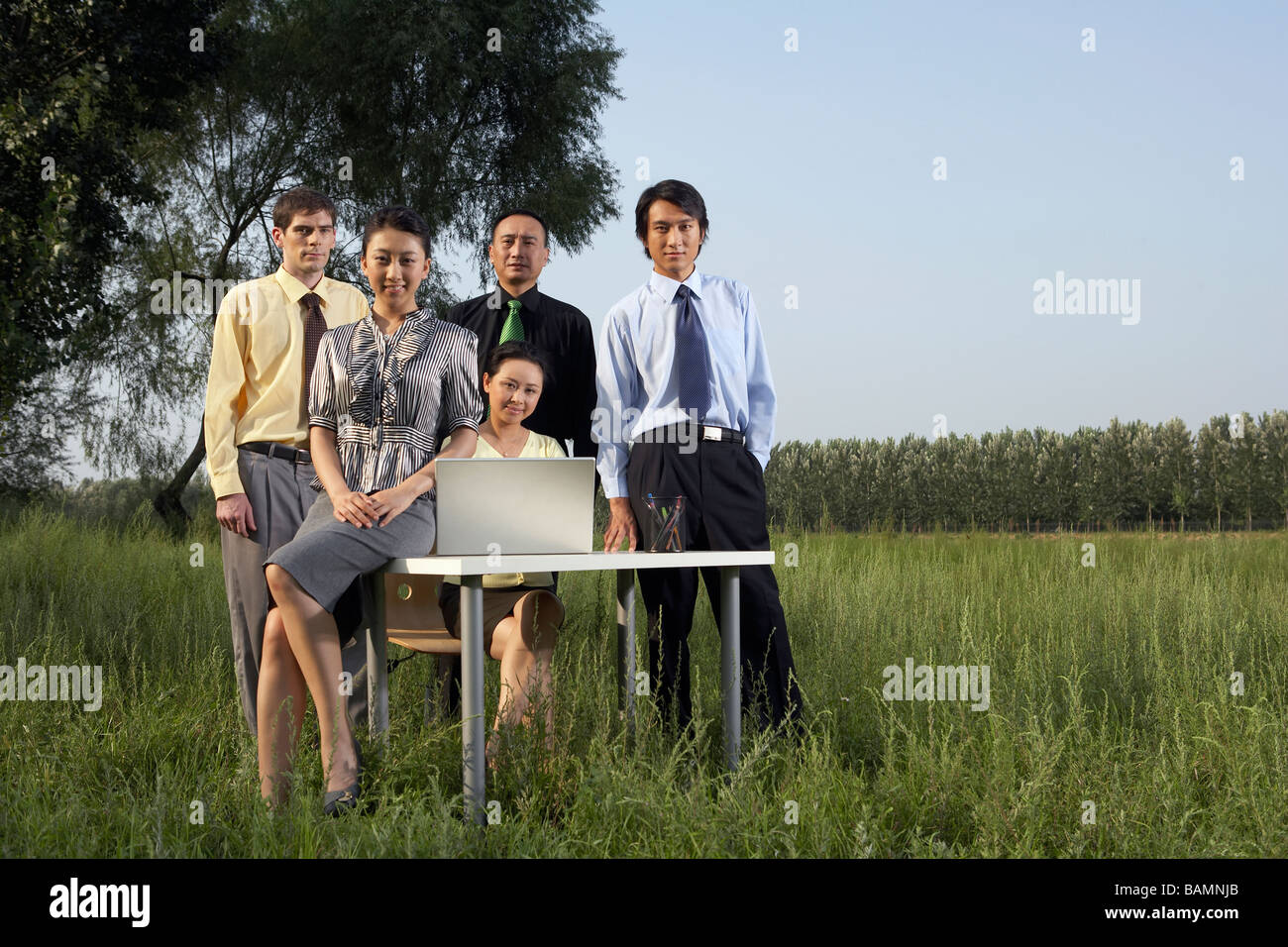 Group businessperson using laptop pc hi-res stock photography and ...