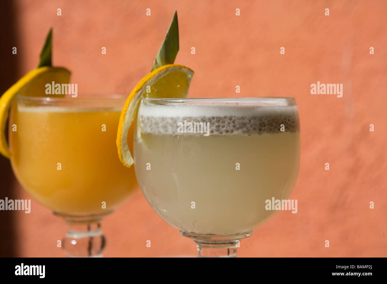 Fruit cocktails in Tulum Mexico Stock Photo - Alamy