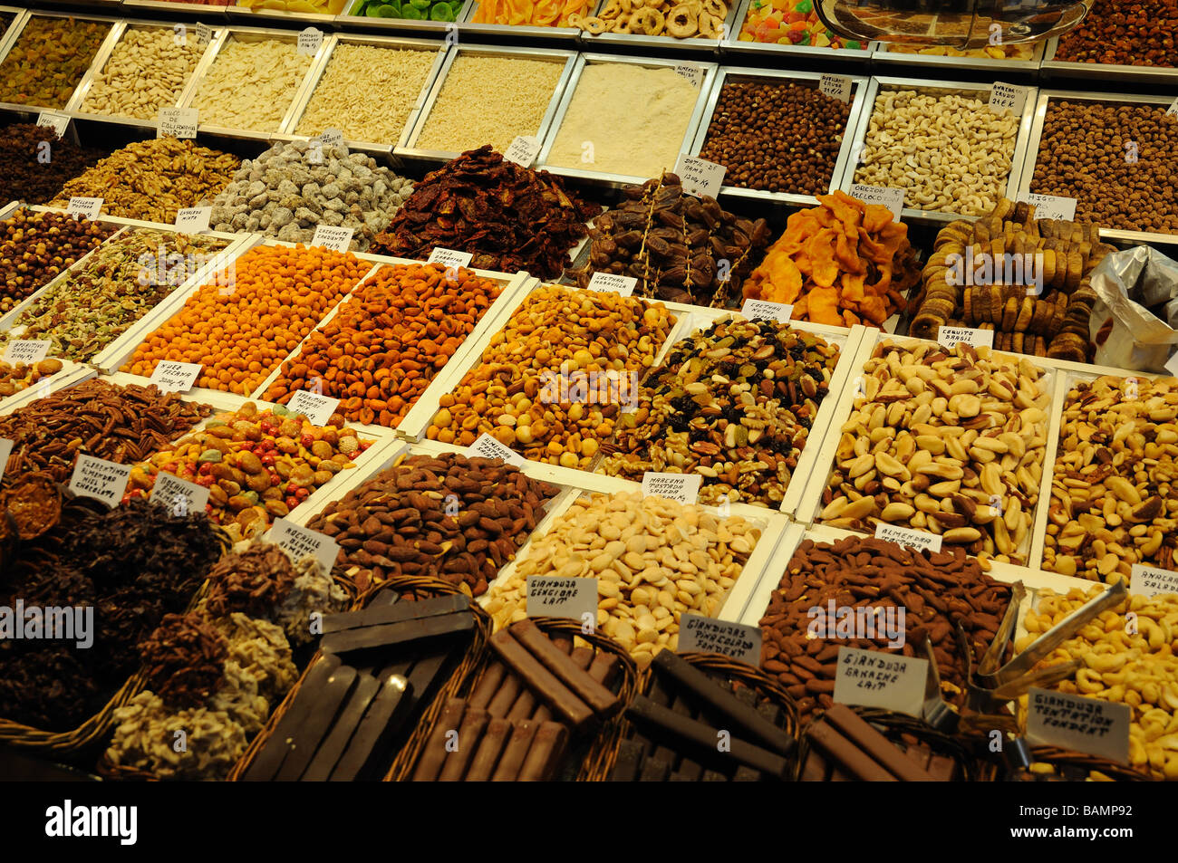 Sweets for sale in La Boqueria market, Barcelona Spain Stock Photo - Alamy