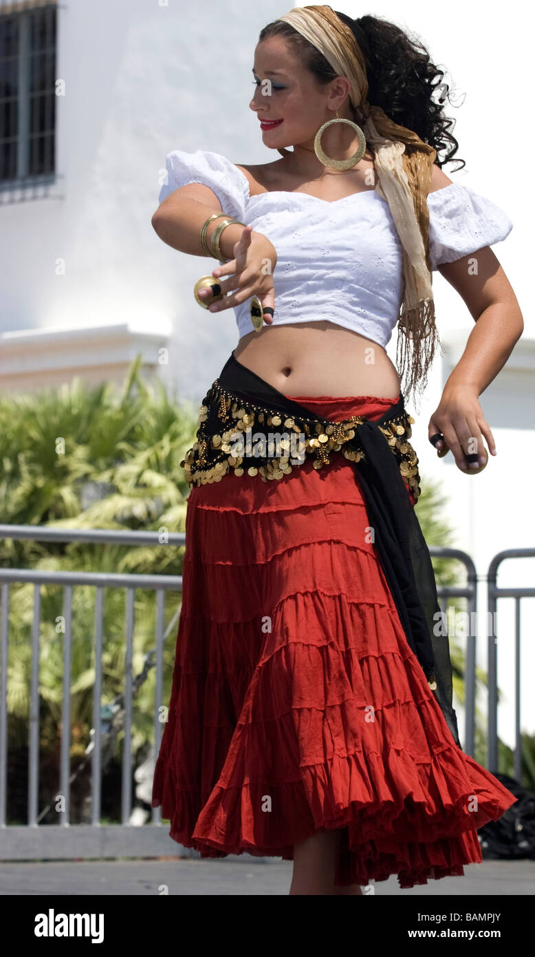 Beautiful Spanish flamenco dancer with her castanets Stock Photo - Alamy