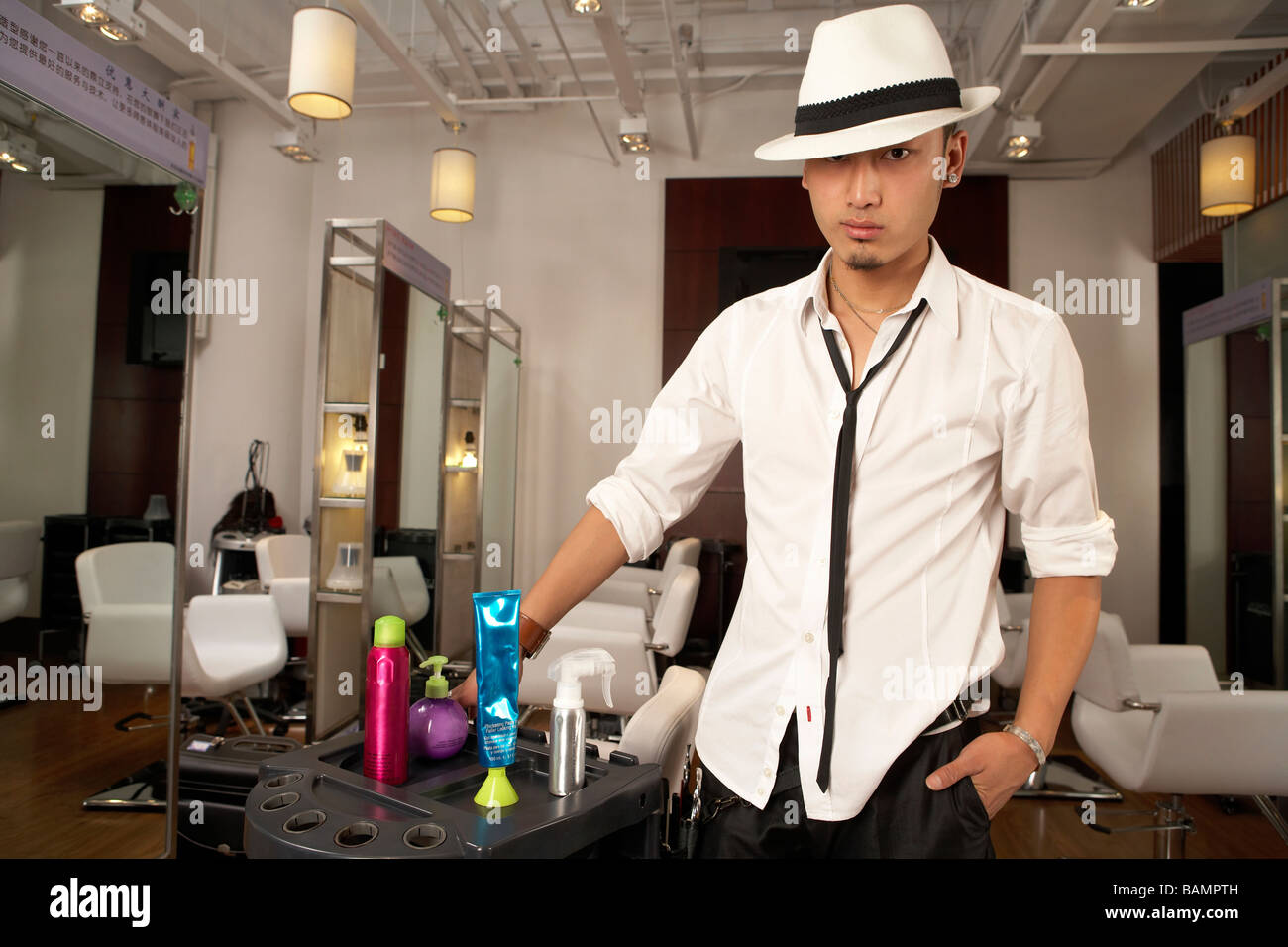 Portrait Of Hairdresser Stock Photo - Alamy
