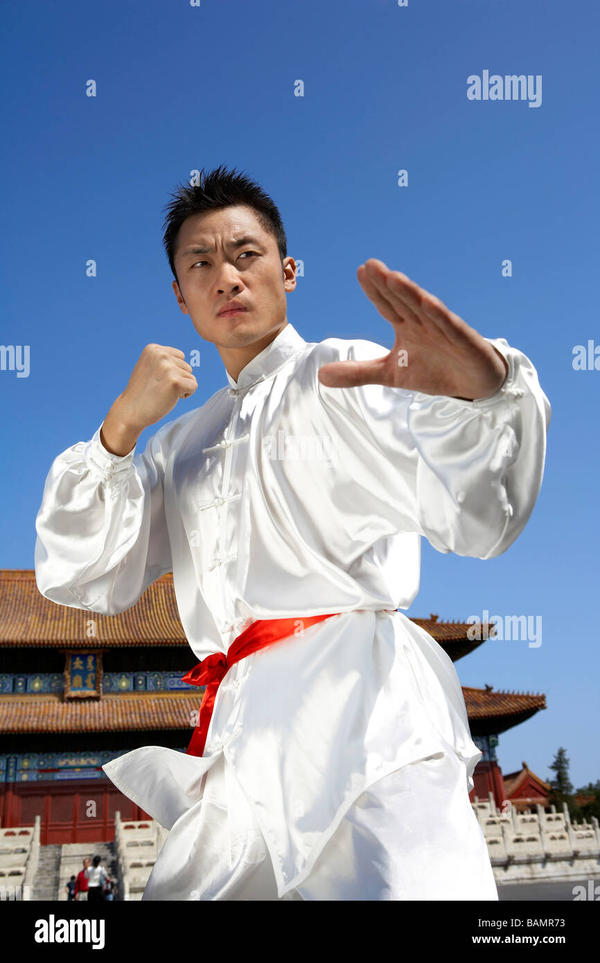 Portrait Of Young Man Practicing Martial Arts Stock Photo - Alamy