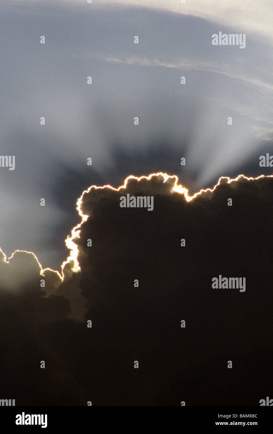 Silver gold lining storm cloud God ray sky beam promise hope dark ...