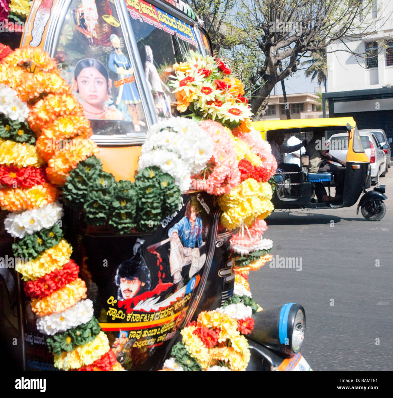 Motorized Rickshaw With Flowers Rajasthan India Stock Photo - Alamy