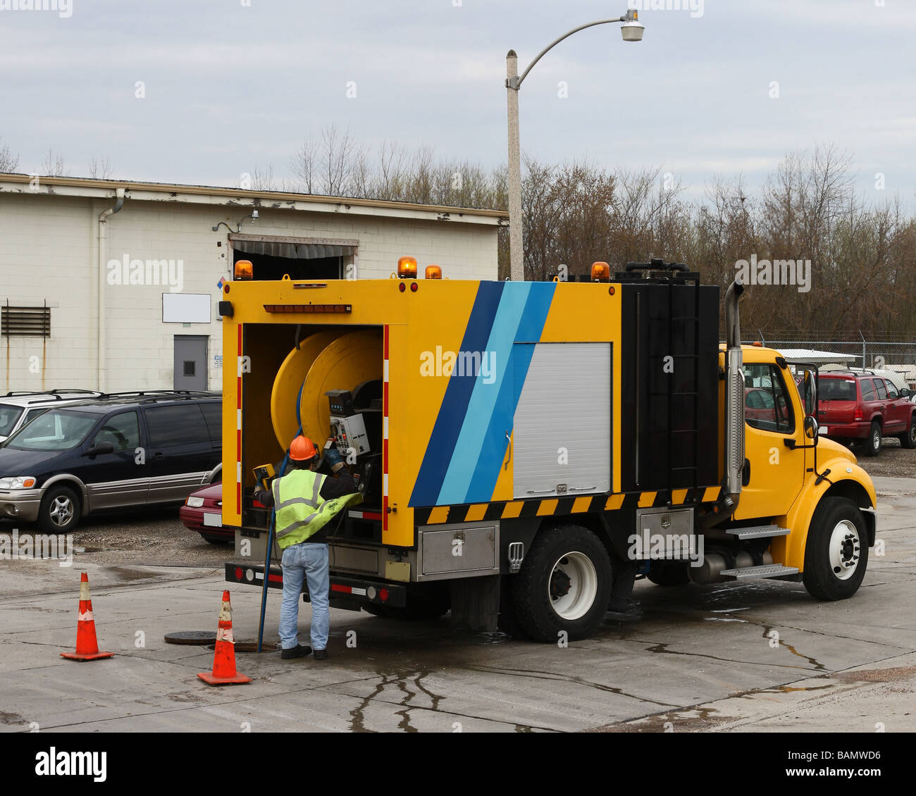 Sewer cleaning truck hi-res stock photography and images - Alamy