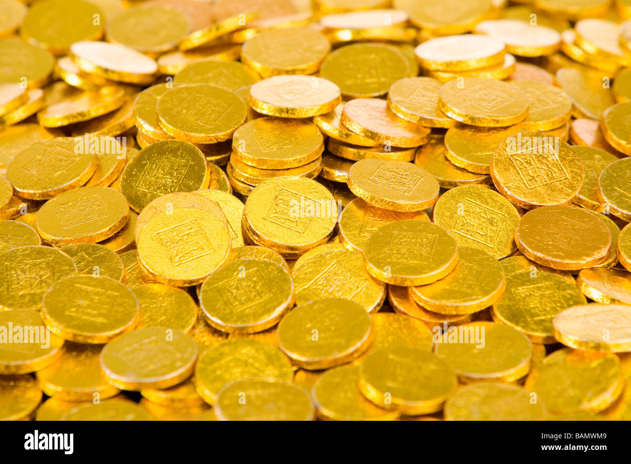 Gold Coins Symbolizing Good Luck Stock Photo - Alamy