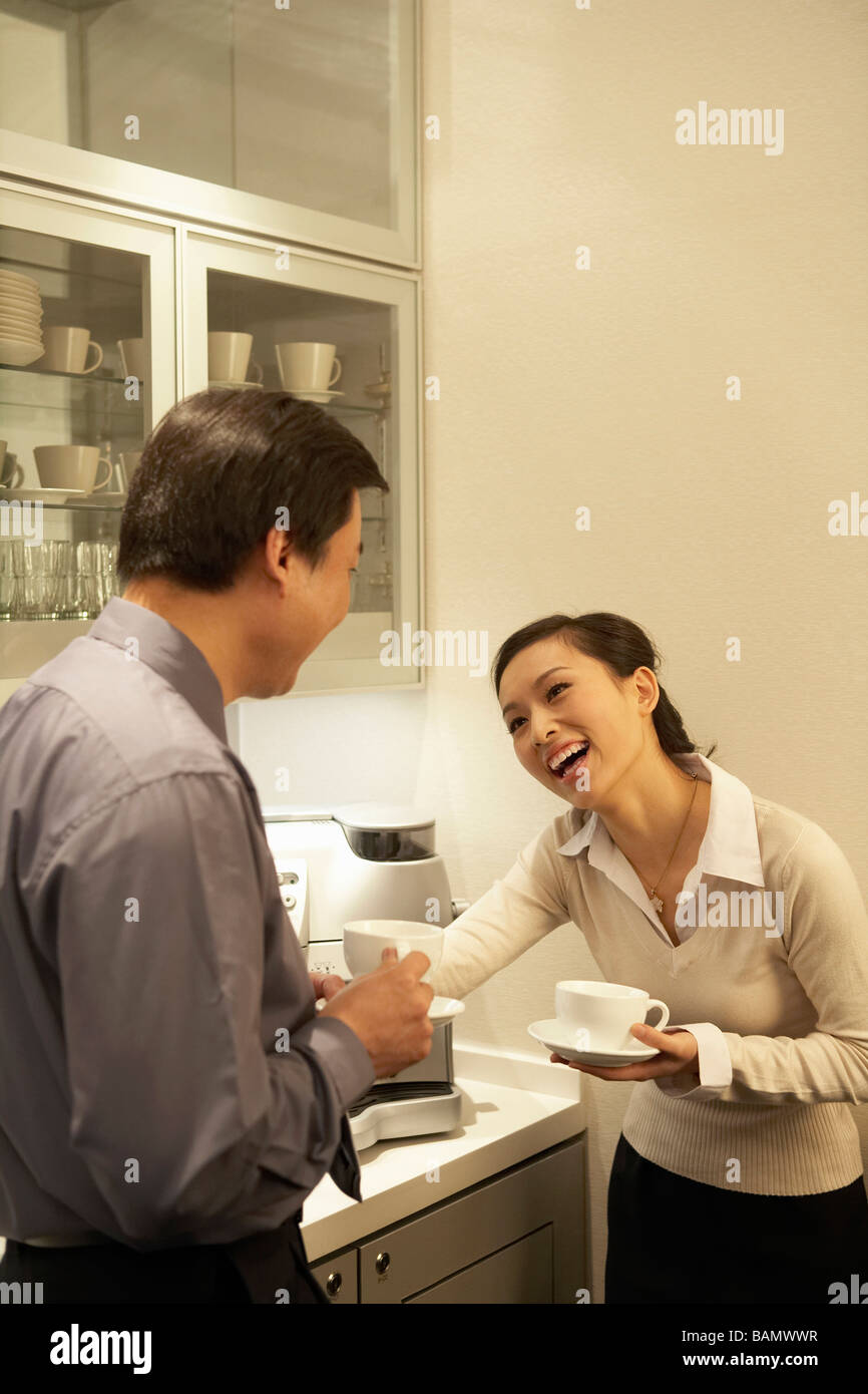 Young Office Workers On A Coffee Break Stock Photo - Alamy