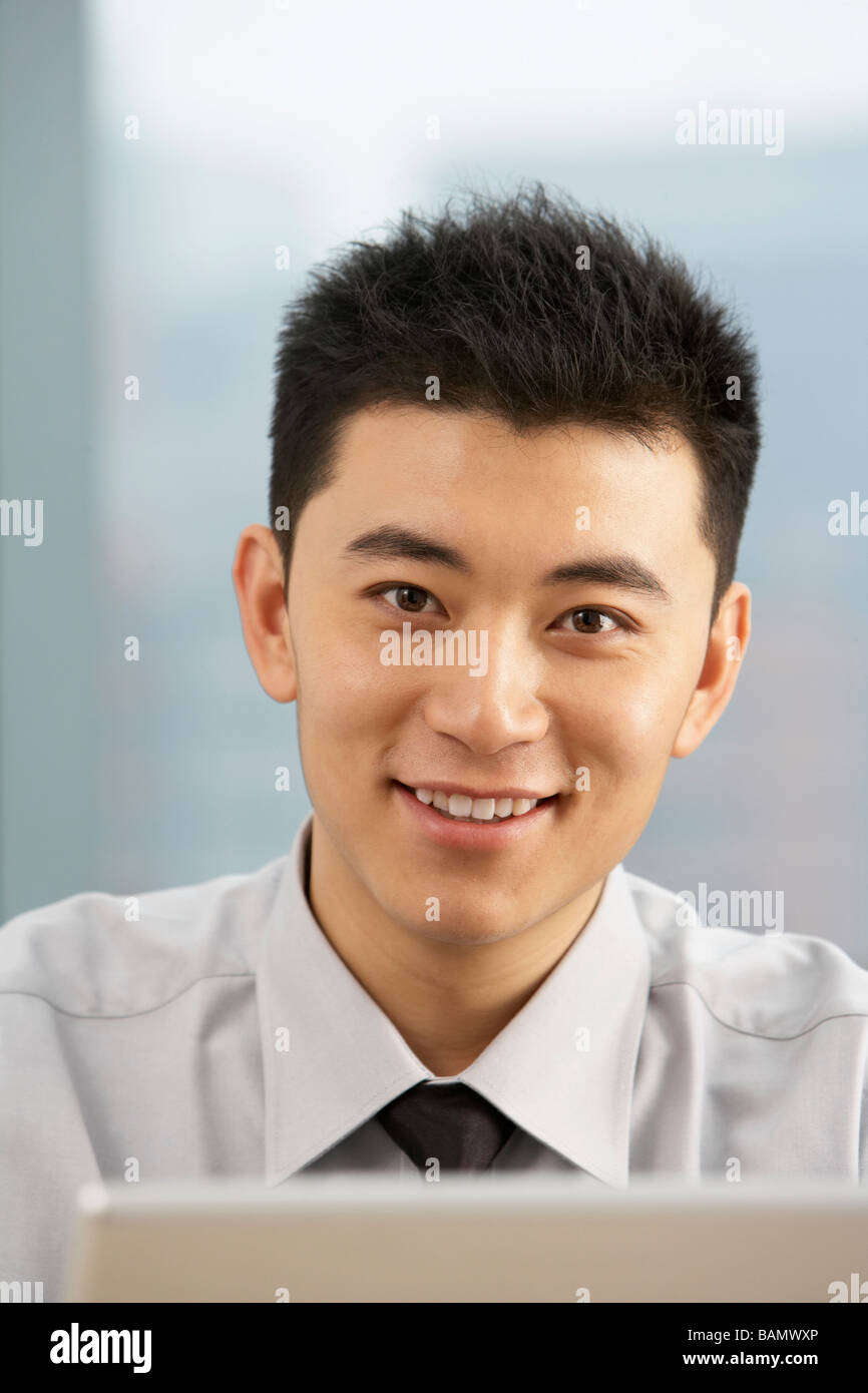 Positive delighted businessman communicating hi-res stock photography ...