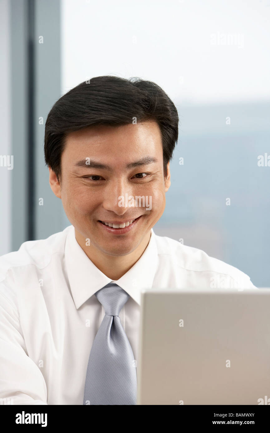 Businessman Using Computer Stock Photo - Alamy