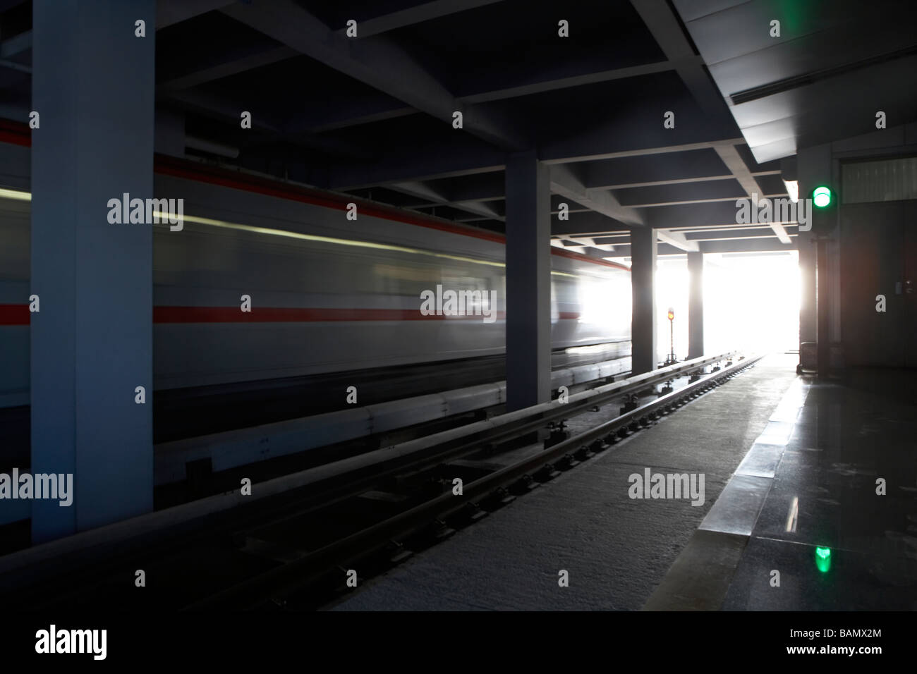 View Of The Subway Train Tracks Stock Photo - Alamy