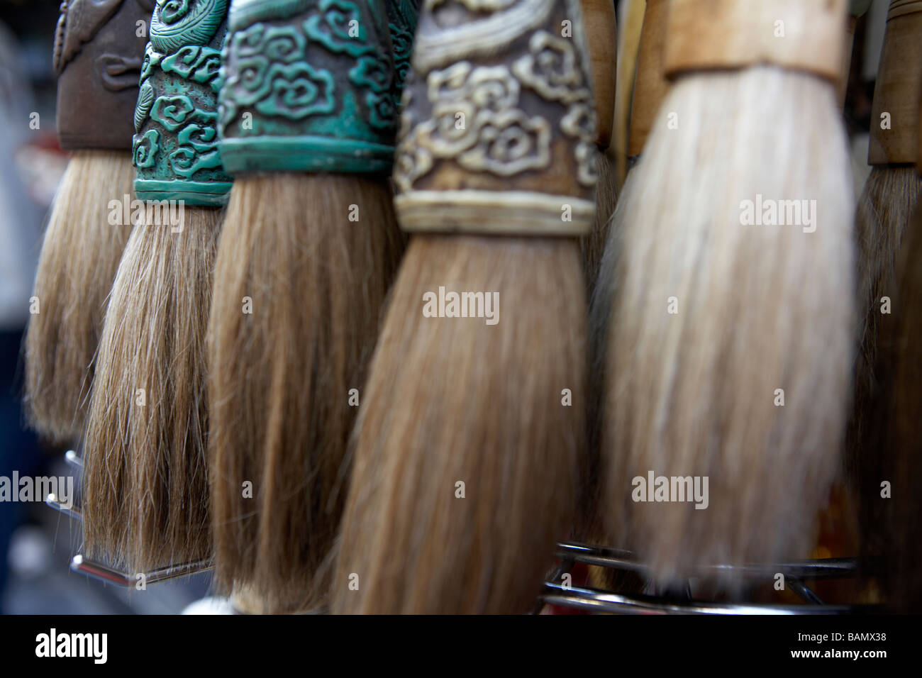 Close Up Of Traditional Chinese Paint Brushes Stock Photo - Alamy
