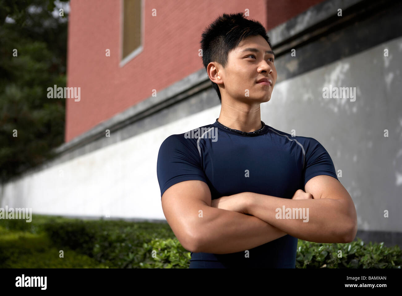 Athlete Folding His Arms Stock Photo - Alamy