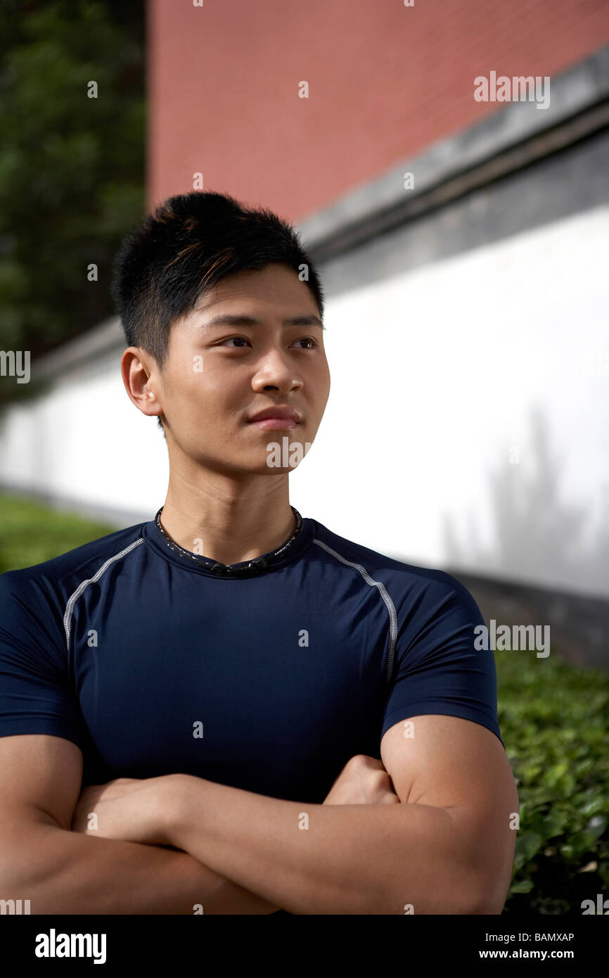 Athlete Folding His Arms Stock Photo - Alamy
