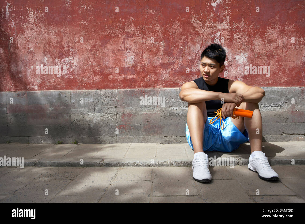 Athlete Sitting Down Stock Photo - Alamy