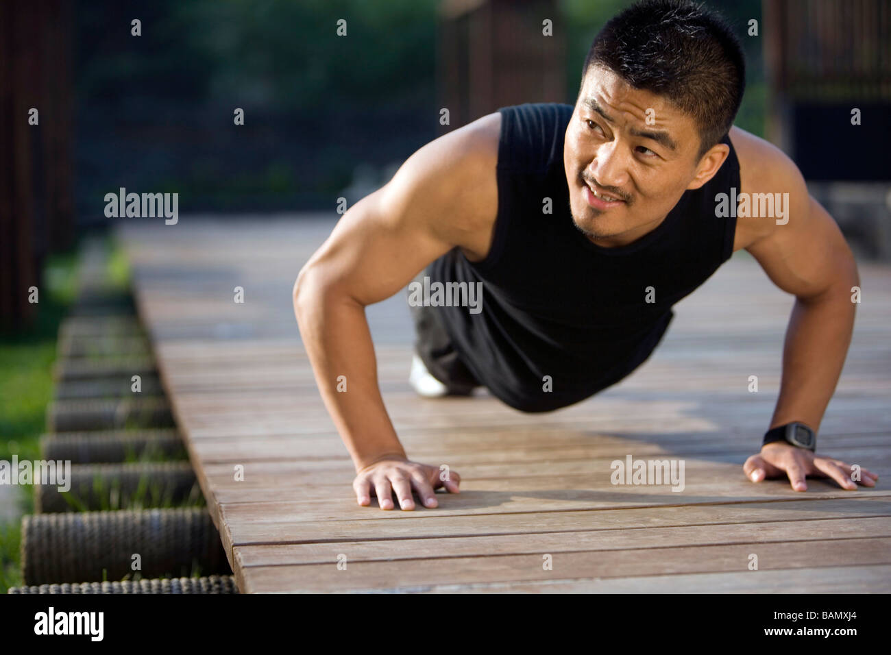 Man Doing Push-Ups Stock Photo - Alamy