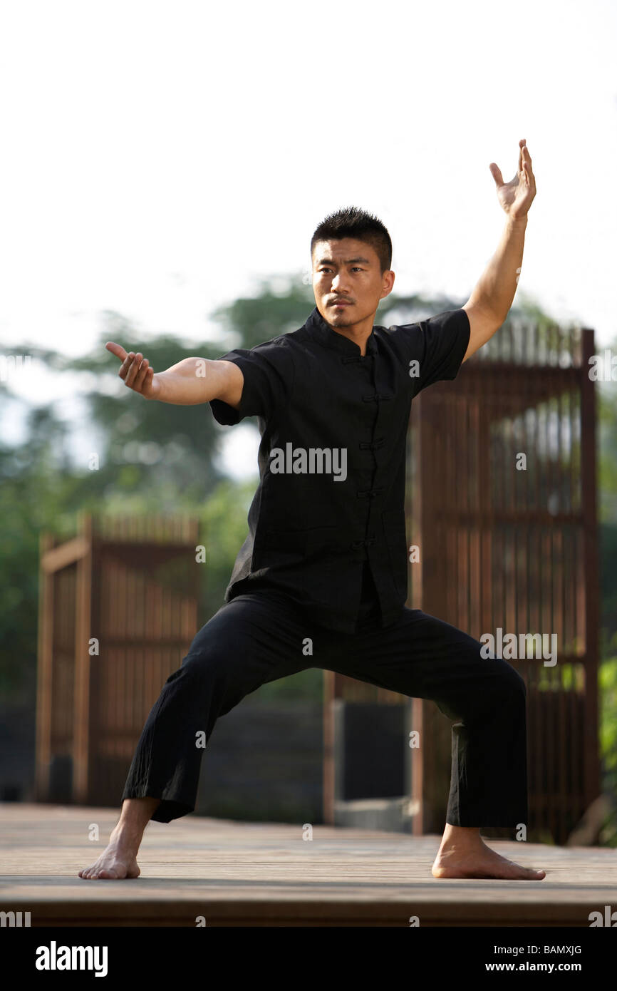 Man Practicing Martial Arts Stock Photo - Alamy