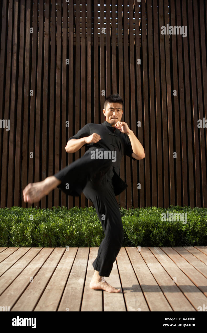 Man Practicing Martial Arts Stock Photo - Alamy