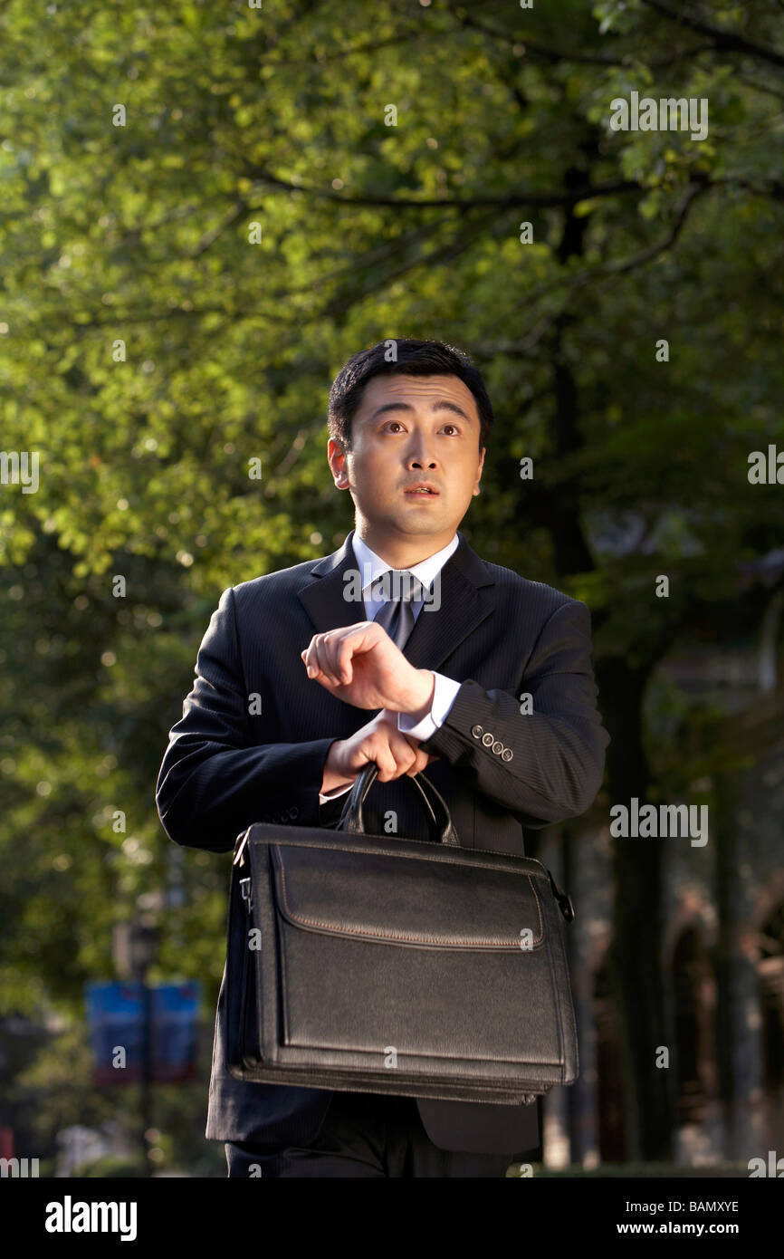A man late for work Stock Photo - Alamy